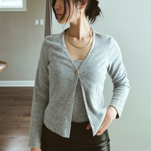 Sweaters | Soft Grey Cardi And Tank Set All One Piece Size M | Poshmark